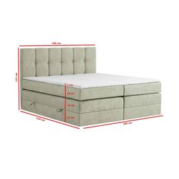 H&ouml;ffner Boxspringbett mit Bettkasten Leeds gr&uuml;n Ma&szlig;e (cm): B: 180 H: 121 &raquo; H&ouml;ffner