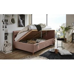 Höffner Polsterbett mit trendiger Kederumrahmung Fun rosa/pink Maße (cm): B: 103 H: 90 » Höffner