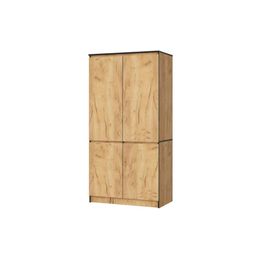 Höffner Drehtürenschrank 90 cm breit Valentina holzfarben Maße (cm): B: 90 H: 180 » Höffner