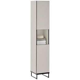 Mid.you Hochschrank, Schwarz, Kaschmir, Metall, 2 F&auml;cher, 30x162x31 cm, stehend, Badezimmer, Badezimmerschr&auml;nke, Hochschr&auml;nke