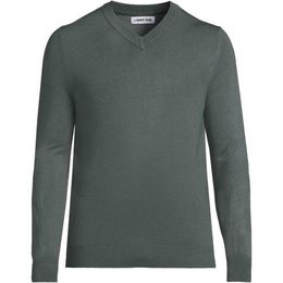 LANDS' END CashTouch Feinstrick-Pullover, Herren,  Gr&uuml;n, Polyester, by Lands' End