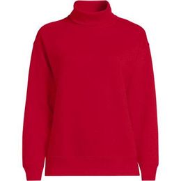 LANDS' END Serious Sweats Rollkragenpullover, Damen,  Rot, Baumwoll-Mischung/Polyester-Mischung, by Lands' End