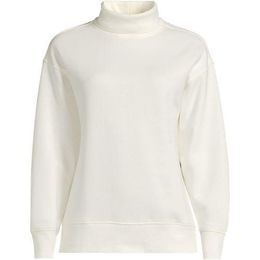 LANDS' END Serious Sweats Rollkragenpullover, Damen,  Wei&szlig;, Baumwoll-Mischung/Polyester-Mischung, by Lands' End