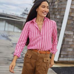 LANDS' END B&uuml;gelfreie Baumwoll-Bluse, Damen,  Pink, Baumwolle, by Lands' End