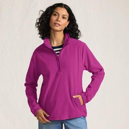 LANDS' END Anyweather Fleece-Pullover mit Rei&szlig;verschluss, Damen,  Pink, Polyester, by Lands' End