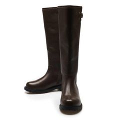 LANDS' END Leder-Reitstiefel, Damen,  Braun, Leder, by Lands' End