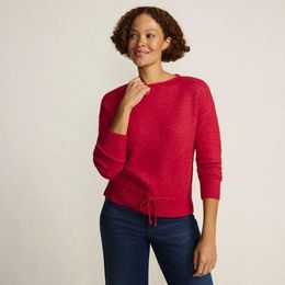 LANDS' END Wool Touch Pullover mit B&auml;ndchenzug-Saum, Damen,  Rot, Wolle/Polyester/Viskose, by Lands' End