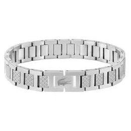 Lacoste f&uuml;r Herren. 2040117 Metropole versilbertes Gliederarmband (OSFA), L&auml;ssig, Armb&auml;nder, Rostfreier Stahl