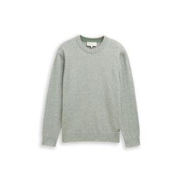 Tom Tailor Denim Herren Basic Strickpullover aus Baumwolle, gr&uuml;n, Meliert, Gr. XXL