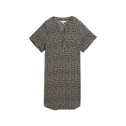 Tom Tailor Damen Kleid aus Viskose, schwarz, Gemustert, Gr. 34