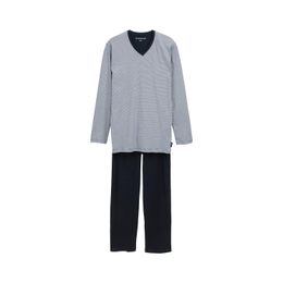 Tom Tailor Herren Pyjama-Set aus Baumwolle, blau, Uni, Gr. 50/M