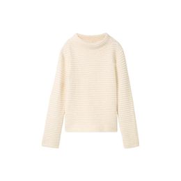 Tom Tailor Damen Strickpullover mit Stehkragen, beige, Uni, Gr. XXL
