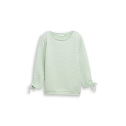 Tom Tailor Denim Damen Sweatshirt mit Raff&auml;rmeln, gr&uuml;n, Uni, Gr. XL