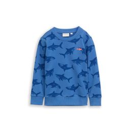 Tom Tailor Jungen Basic Sweatshirt mit Allover-Print, blau, Gemustert, Gr. 92/98