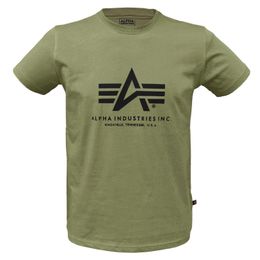 Alpha Industries Basic Alpha T-Shirt oliv, Gr&ouml;&szlig;e L