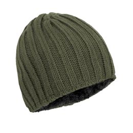Fostex Strick Beanie gef&uuml;ttert oliv