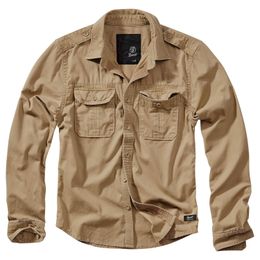 Brandit Vintage Shirt Longsleeve camel, Gr&ouml;&szlig;e XXL