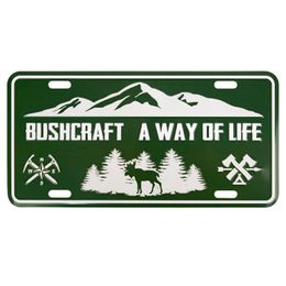 Nummernschild US Style mit Druck Bushcraft