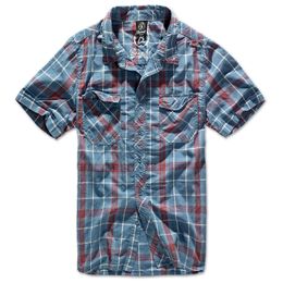 Brandit Roadstar Shirt Hemd kurzarm rot/blau, Gr&ouml;&szlig;e XXL