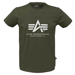 Alpha Industries Basic Alpha T-Shirt dark oliv, Gr&ouml;&szlig;e M