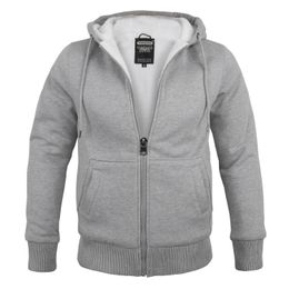 Poolman Hooded Sweatjacke mit Teddyfutter grau, Gr&ouml;&szlig;e XXL