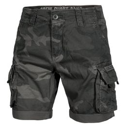 Alpha Industries Crew Shorts black camo, Gr&ouml;&szlig;e 33