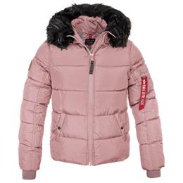 Alpha Industries Hooded Puffer Alpha Wmn (Sale) silver pink, Gr&ouml;&szlig;e XS