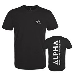 Alpha Industries Backprint T-Shirt black camo, Gr&ouml;&szlig;e L