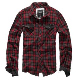 Brandit Duncan Check Shirt Langarm Hemd rot/braun, Gr&ouml;&szlig;e 7XL