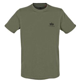 Alpha Industries Basic Alpha T-Shirt Small Logo oliv, Gr&ouml;&szlig;e 3XL