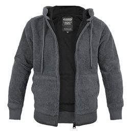 Poolman Teddyfleece Jacke mit Kapuze anthrazit, Gr&ouml;&szlig;e XL