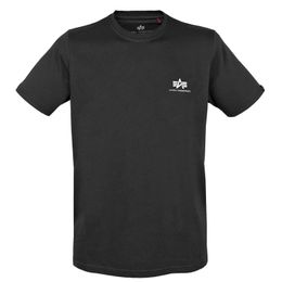 Alpha Industries Basic Alpha T-Shirt Small Logo schwarz, Gr&ouml;&szlig;e L