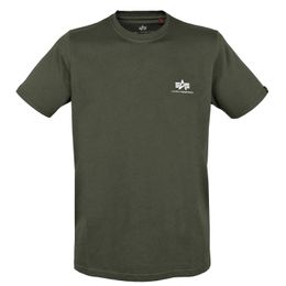 Alpha Industries Basic Alpha T-Shirt Small Logo dark oliv, Gr&ouml;&szlig;e M