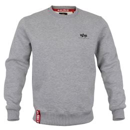 Alpha Industries Basic Sweater Small Logo grey heather, Gr&ouml;&szlig;e XXL