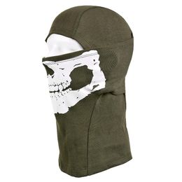 Sturmhaube Skull Baumwolle oliv