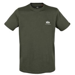Alpha Industries Basic Alpha T-Shirt Small Logo dark oliv, Gr&ouml;&szlig;e 3XL