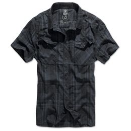 Brandit Roadstar Shirt Hemd kurzarm schwarz/blau, Gr&ouml;&szlig;e S