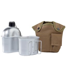 US Feldflasche mit Becher Alu coyote
