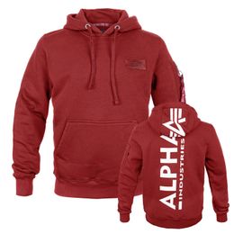 Alpha Industries Back Print Hoody speed red, Gr&ouml;&szlig;e XL