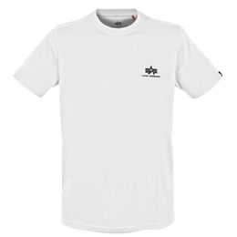 Alpha Industries Basic Alpha T-Shirt Small Logo wei&szlig;, Gr&ouml;&szlig;e M
