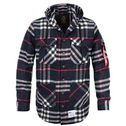 Alpha Industries Flanell Hoody Shirt (Sale) repl/red, Gr&ouml;&szlig;e S