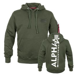 Alpha Industries Back Print Hoody dark oliv, Gr&ouml;&szlig;e M