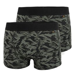 Alpha Industries Graphic AOP Boxershorts 2er Pack (Sale) dark green/black, Gr&ouml;&szlig;e S
