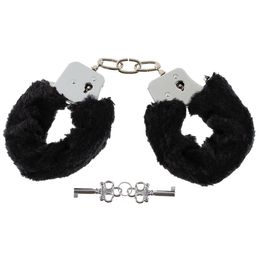 MFH Handschellen mit Pl&uuml;sch schwarz
