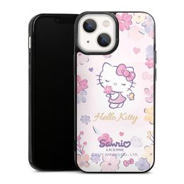 DeinDesign iPhone 13 Mini Handy Slim Case extra d&uuml;nn Silikon Handyh&uuml;lle schwarz H&uuml;lle Water Colour Hello Kitty Merchandise Silikon Slim Case