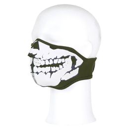Neopren Gesichtsmaske Skull 3D oliv