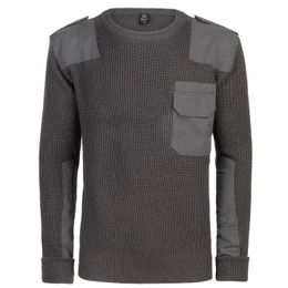 Brandit BW Pullover mit Brusttasche anthrazit, Gr&ouml;&szlig;e S
