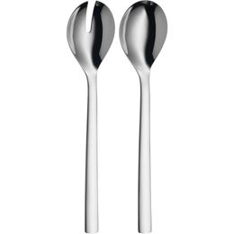 Salatbesteck WMF "Nuova", silber (edelstahlfarben), Cromargan Edelstahl Rostfrei 18/10, Kochbesteck-Sets, zeitlos-schlicht designed