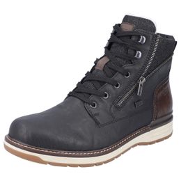 Winterboots Rieker, Herren, Gr. 40, schwarz (schwarz, dunkelbraun), Lederimitat, Textil, Schuhe Winterboots, mit wasserabweisender RiekerTEX-Membran