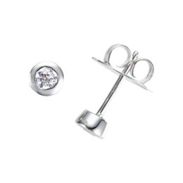 Paar Ohrstecker "mit Zirkonia, Silber 925" Gr. 4, silber, Giorgio Martello MILANO, Ohrringe, Damen, &Oslash; 3mm, Silber 925 (Sterlingsilber)